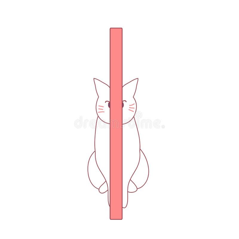 Cat Play Hide and Seek Behide the Pole. Vector Illustration Stock ...
