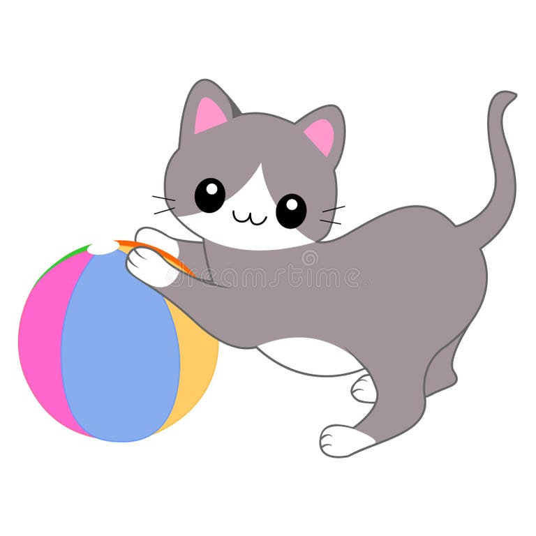 Cat Playing Ball Cartoon Stock Illustrations – 3,132 Cat Playing Ball ...