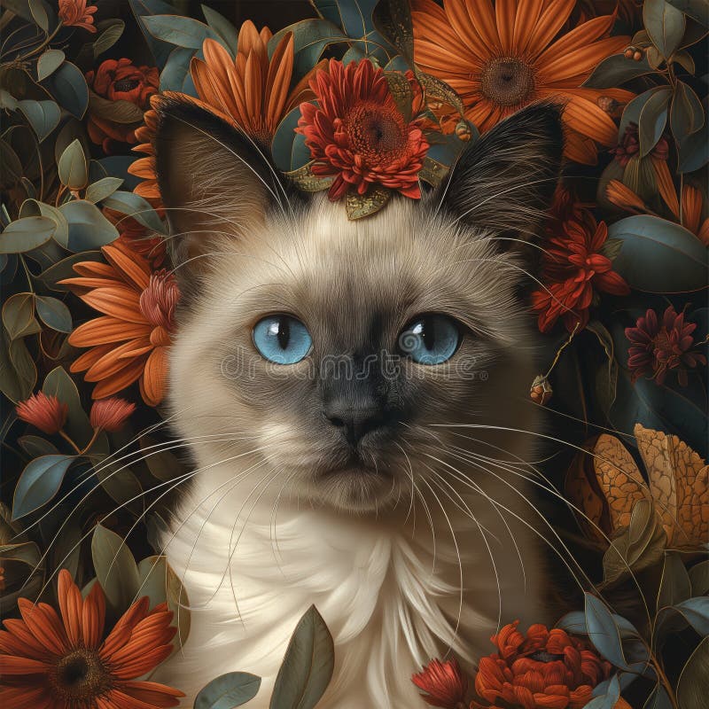 Cat wallpaper. Cat poster stock illustration. Illustration of outdoors ...