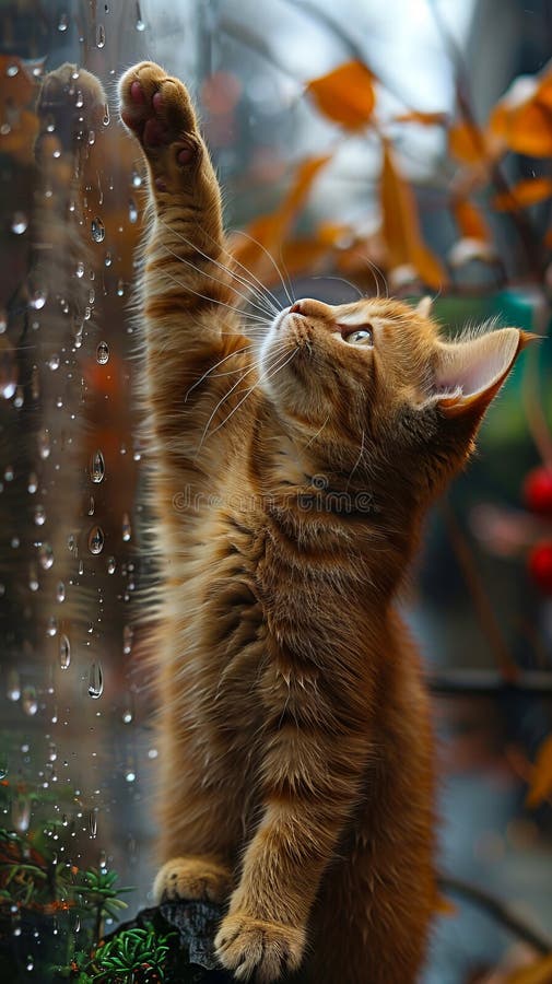 A Cat is Reaching for Something Stock Photo - Image of animal, play ...