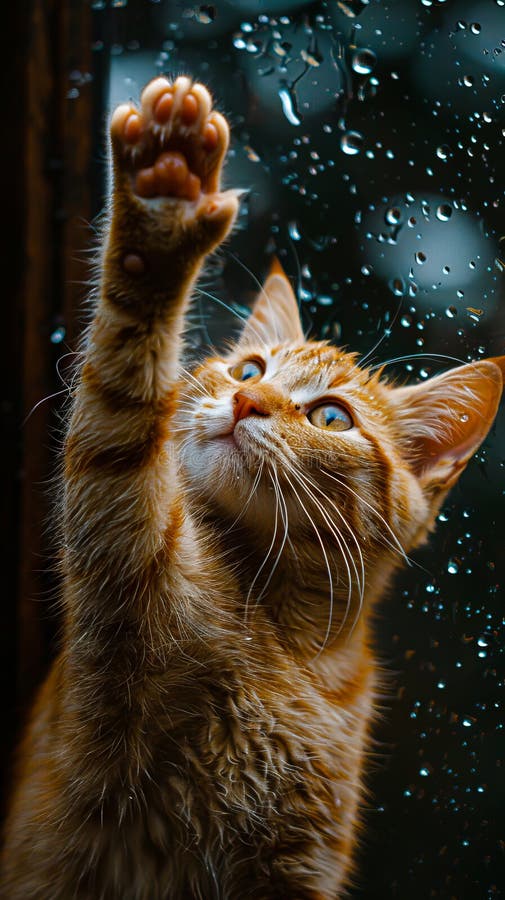 A Cat Reaching for Something Stock Image - Image of indoor, felidae ...