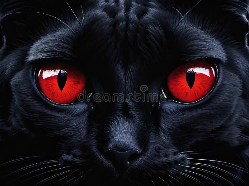 Cat with red eyes stock illustration. Illustration of young - 350339703