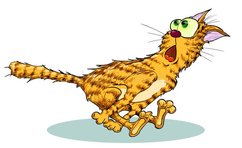 Cat Red in Fear Running Fast Stock Vector - Illustration of snow, kitty ...