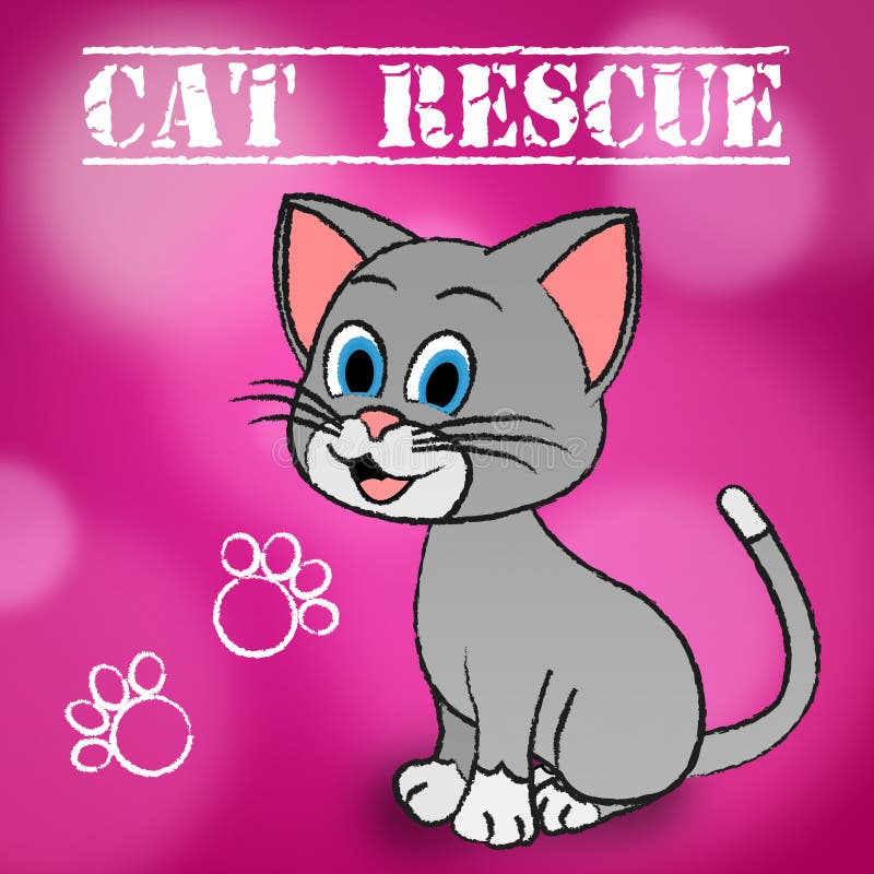 Cat Rescue Indicates Pets Saving and Recovering Stock Illustration ...