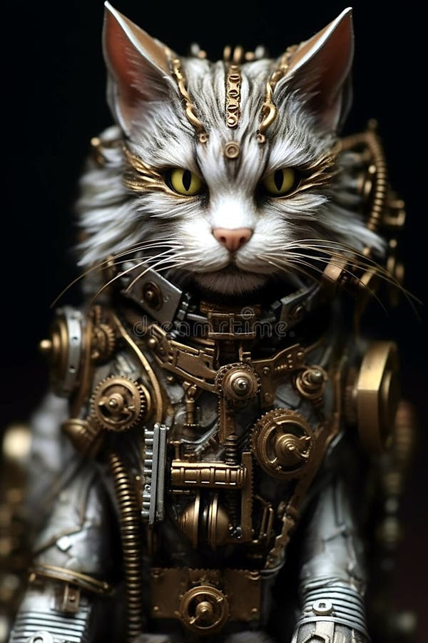Cat - Robot. Artificial Cat. the Concept of the Future Stock ...