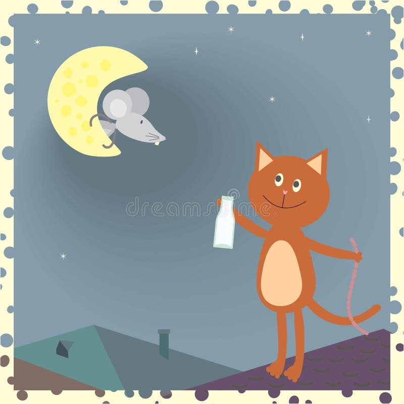 Mouse on the moon stock vector. Illustration of pets - 41998157