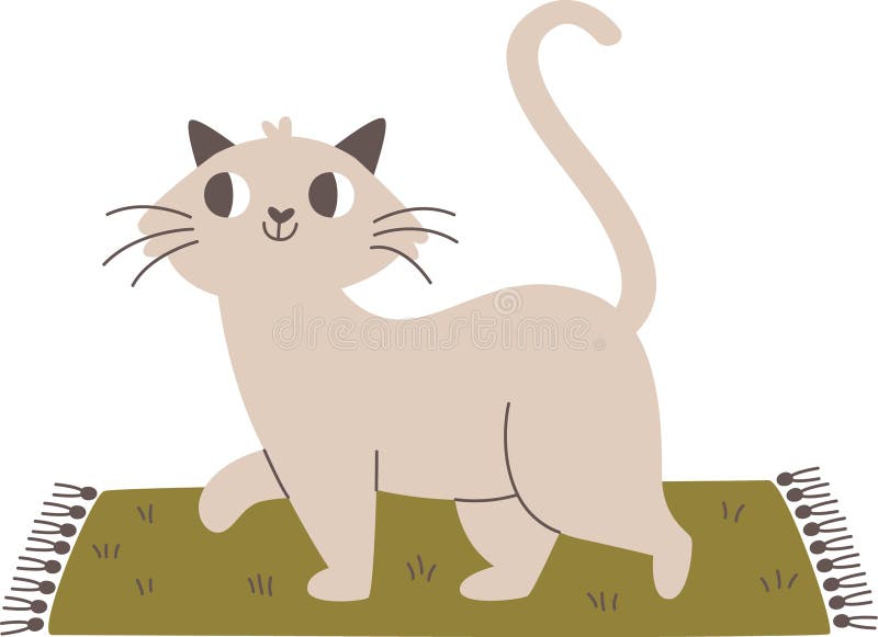 Cat on Rug stock vector. Illustration of domestic, relax - 321589209