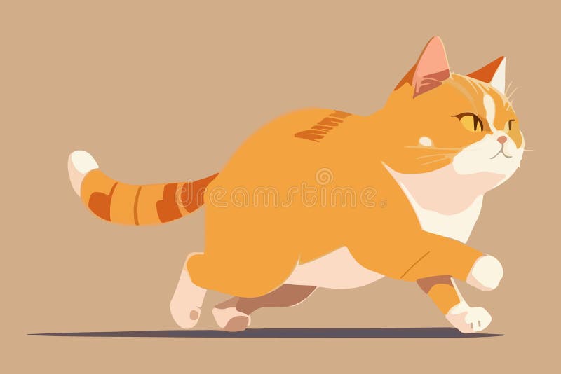Cat Running Vector Illustration Stock Illustration - Illustration of ...