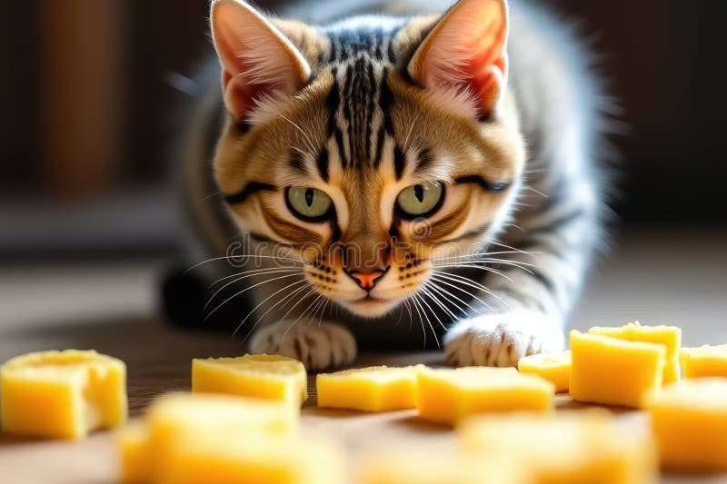 Cat S Adventure Seeking Cheese Stock Illustration - Illustration of ...