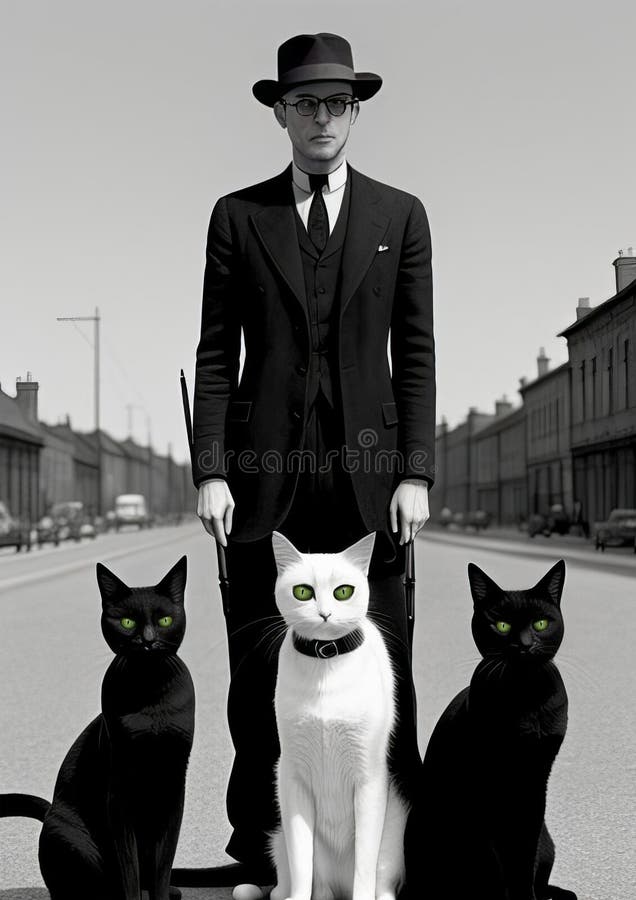 A Cat S Brigade with a Mafia Boss. Stock Illustration - Illustration of ...