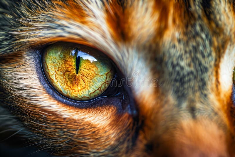 Cat S Eye with Yellow and Black Iris. Generative AI Stock Photo - Image ...