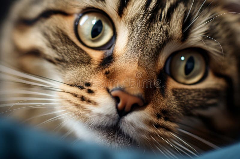 Cat S Face with Expressive Eyes. Pets and Lifestyle Concept Stock Photo ...