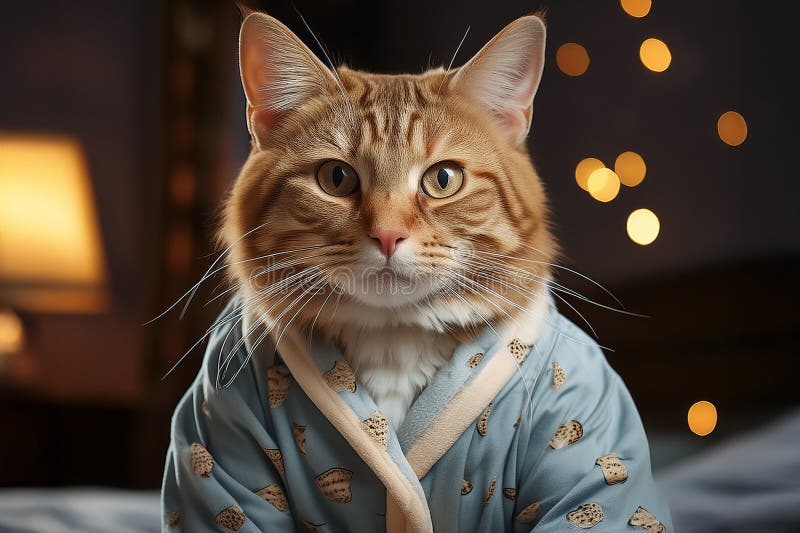 Cat s pajamas stock illustration. Illustration of portrait - 393593325