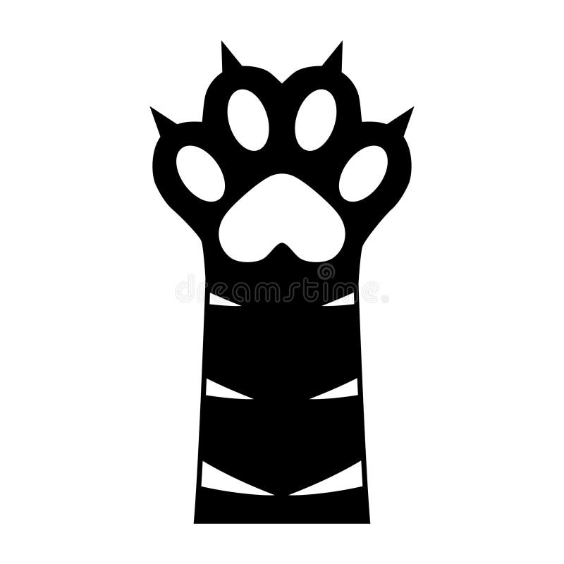 The Cat S Paw Icon. Black Silhouette of a Cat S Paw with Claws Stock ...
