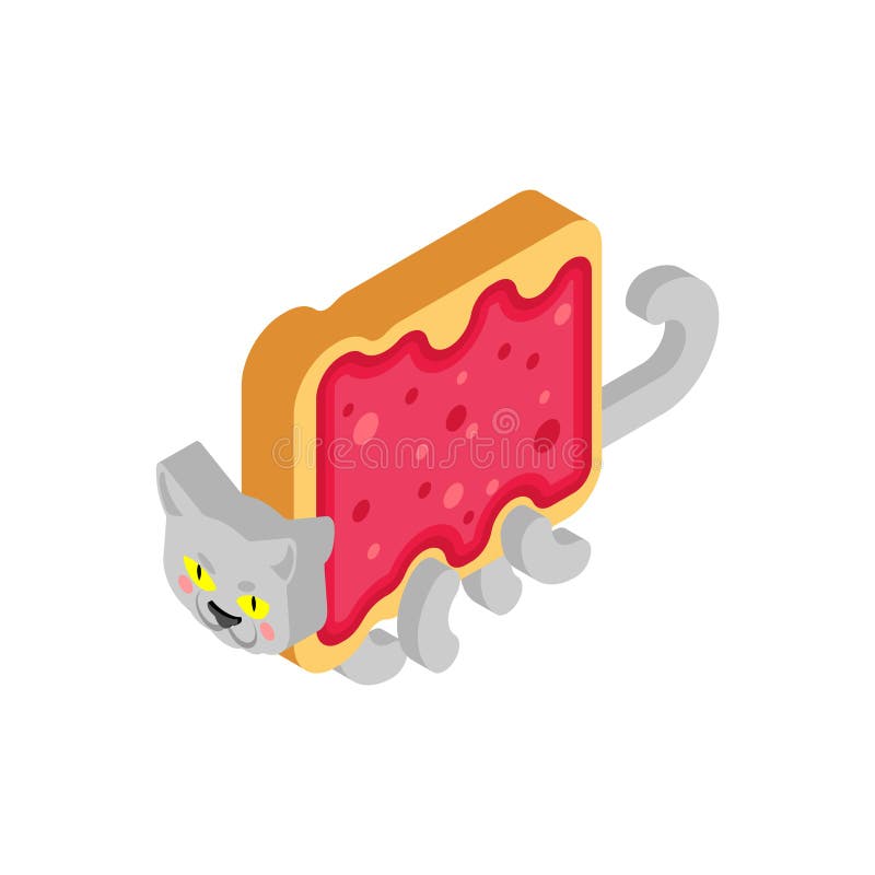 Cat Sandwich with Jam Isolated. Edible Pet Vector Illustration Stock ...