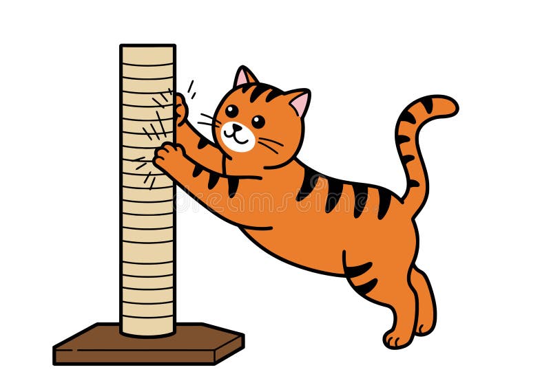 Cat Scratching Clip Art. stock illustration. Illustration of cute ...