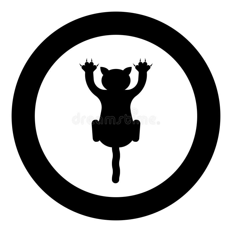Cat Scratching Harm Icon in Circle Round Black Color Vector ...
