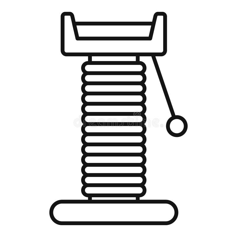 Cat Scratching Post with Hanging Ball Line Art Icon Stock Vector ...