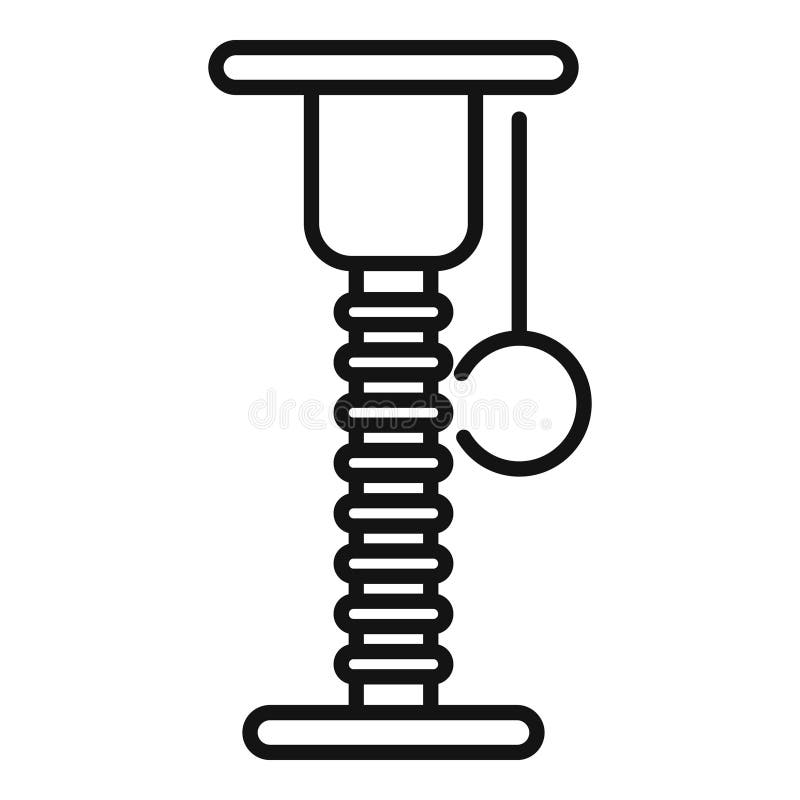 Cat Scratching Post Icon with Hanging Ball for Playful Kittens Stock ...