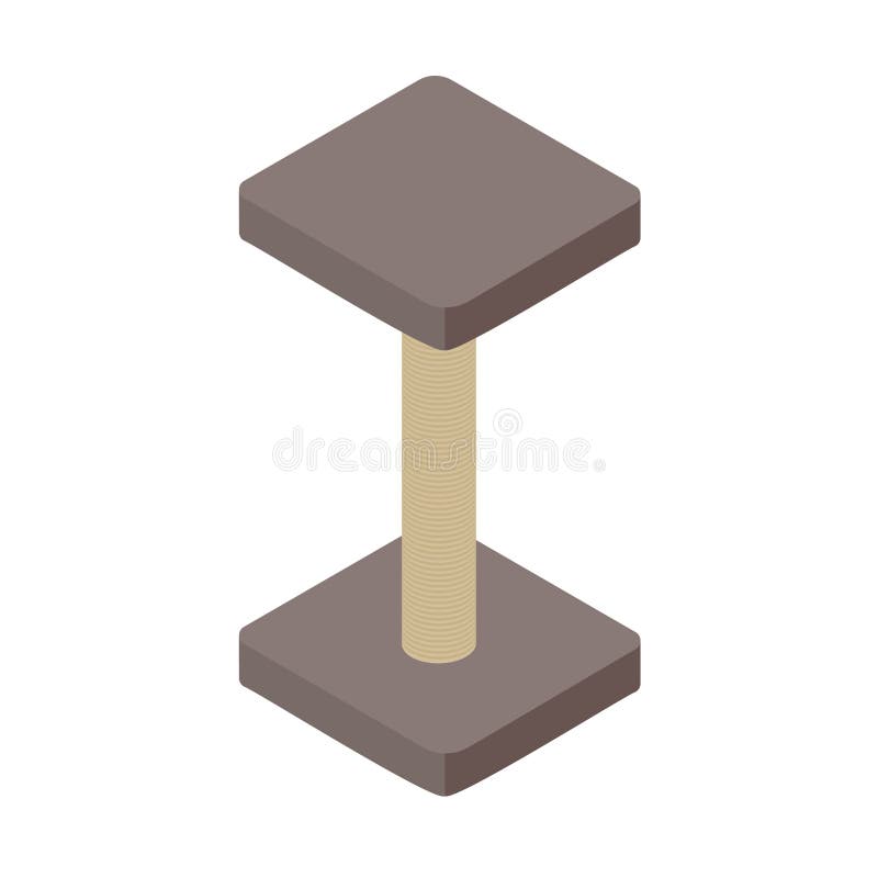 Cat Scratching Post Isometric View Stock Vector - Illustration of pole ...