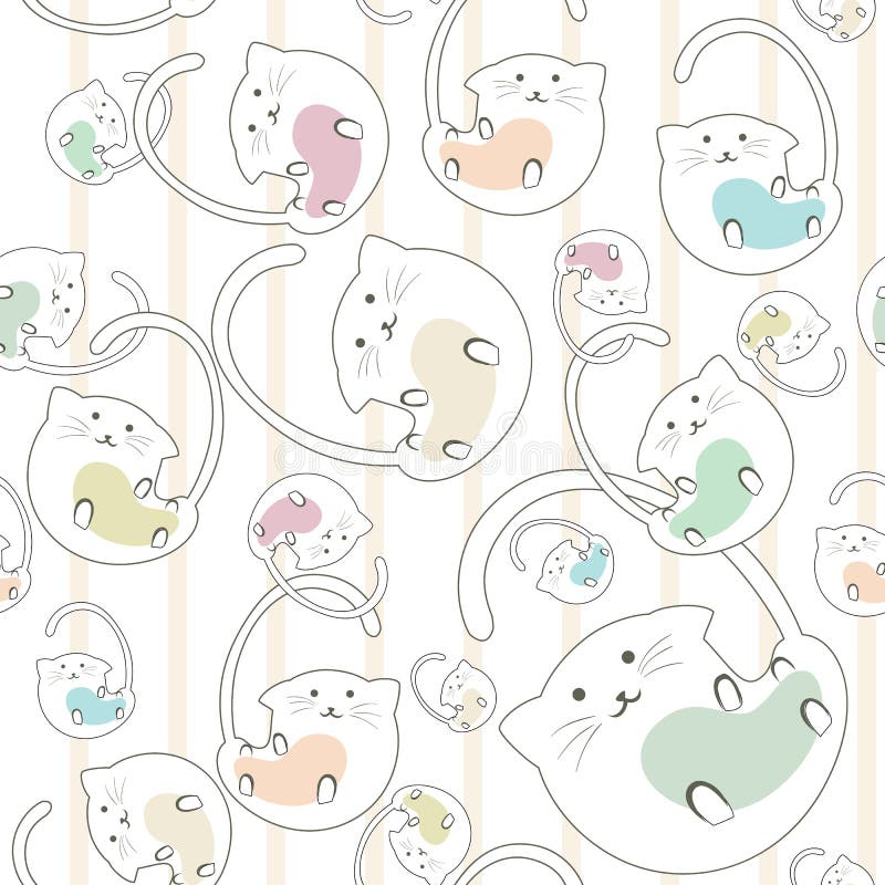 Cat seamless pattern stock vector. Illustration of sheet - 129002435