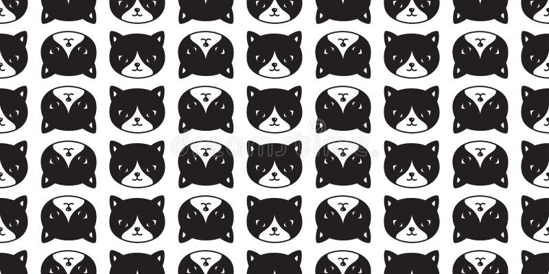 Cat Seamless Pattern Vector Kitten Calico Pet Repeat Wallpaper Tile ...