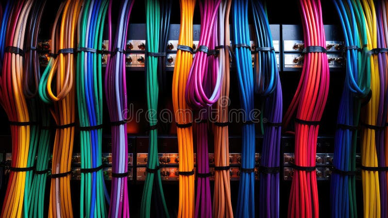 Cat5 server cables stock illustration. Illustration of displayport ...