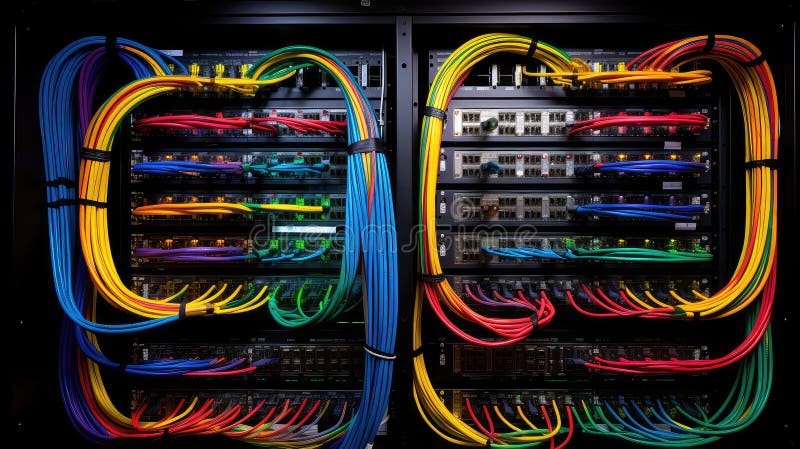 Patch network cabling stock illustration. Illustration of transfer ...