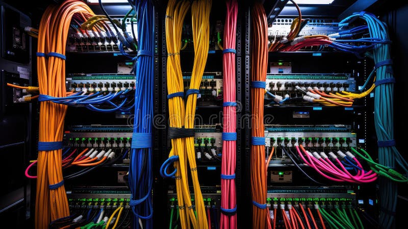 Cat server room cables stock illustration. Illustration of labeling ...