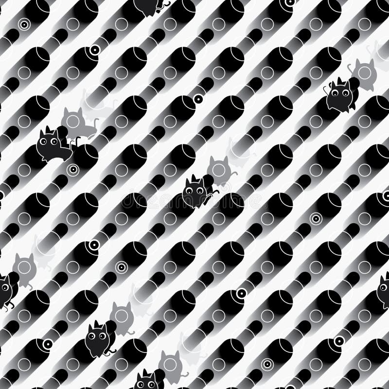 Cat Shadow Effect Seamless Pattern Stock Vector - Illustration of clip ...