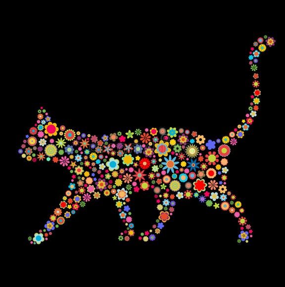 Cat shape stock vector. Illustration of abstract, colored - 7271980