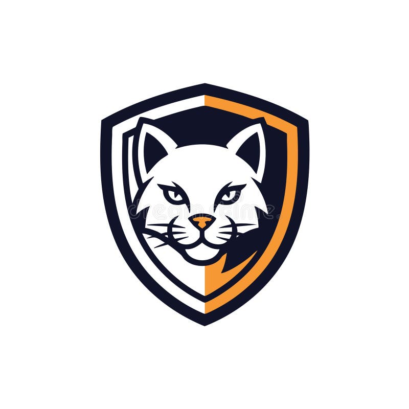 Cat Shield Emblem Logo stock illustration. Illustration of security ...