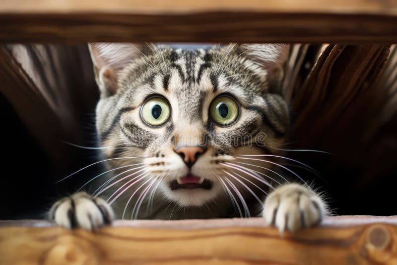 Cat in shock stock illustration. Illustration of look - 289773306