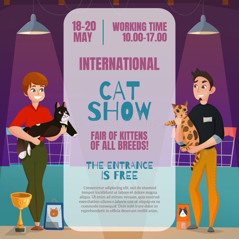 Cat Show Announcement Poster Illustration de Vecteur - Illustration du ...