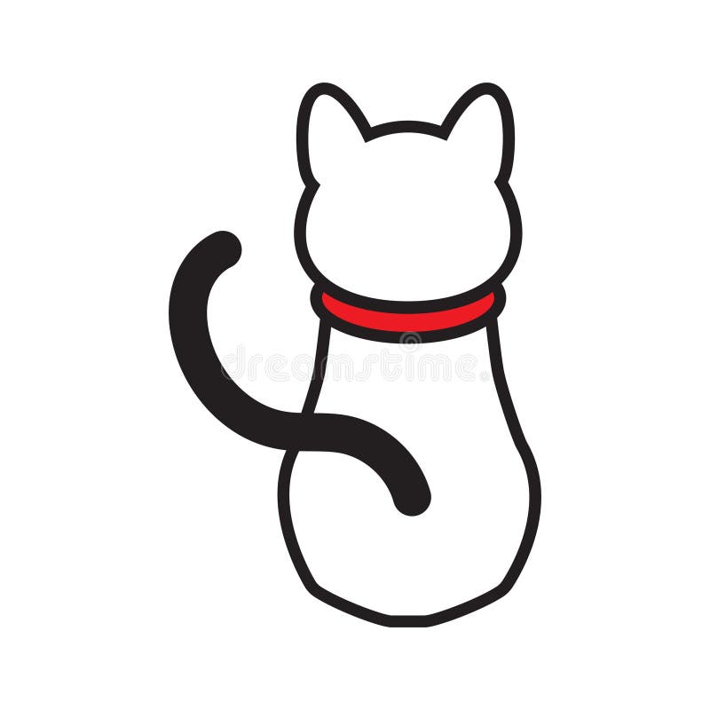 Cat Showing Back. Vector Illustration Decorative Background Design ...