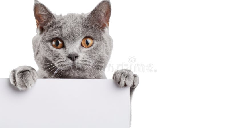 Cat with Sign stock image. Image of cute, generated - 363784705