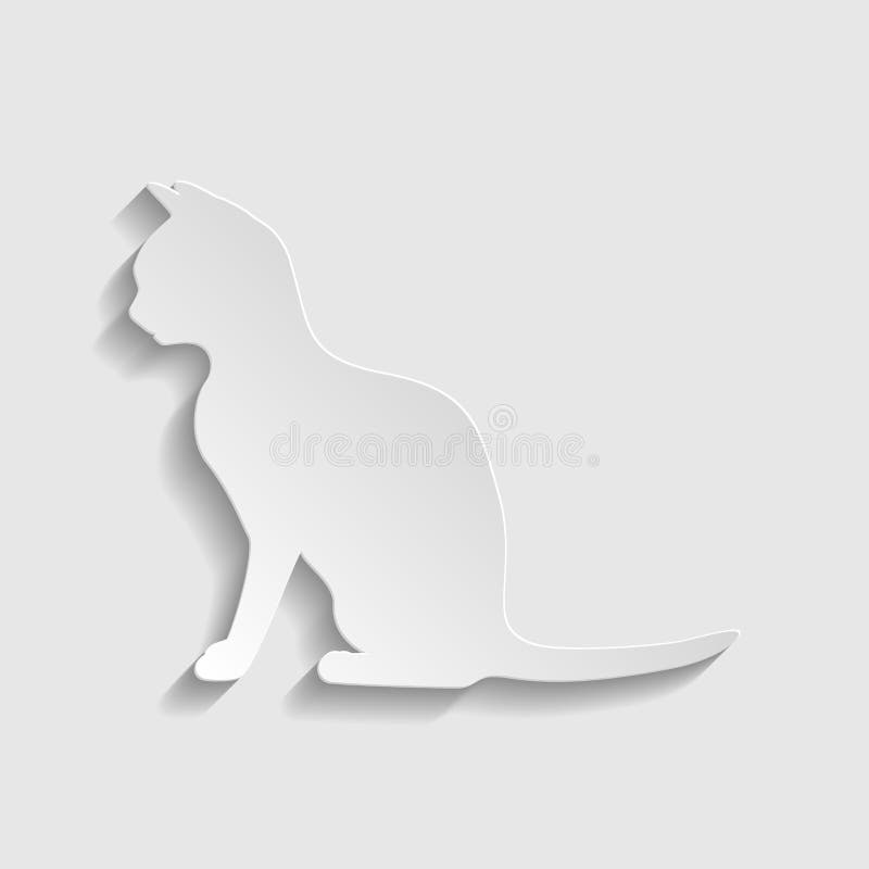 Cat Sign. Paper Style Icon. Illustration Stock Illustration ...