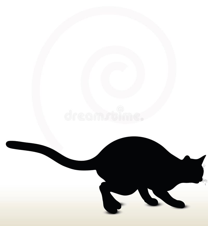 Cat Silhouette Stalking Stock Illustrations – 24 Cat Silhouette ...