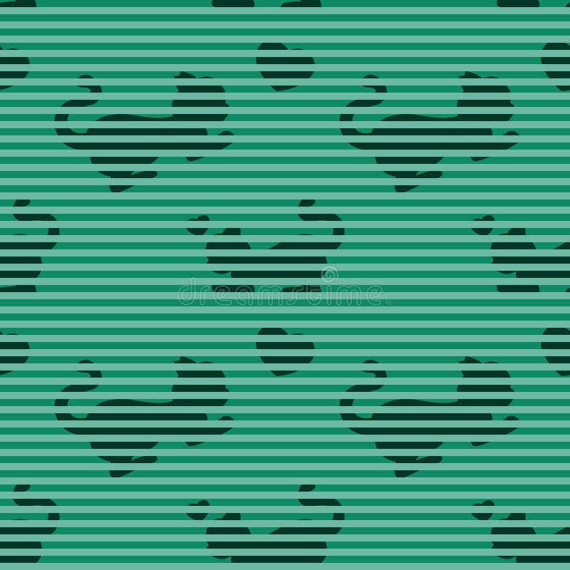 Cat Silhouettes Behind Stripes Seamless Pattern. Colored Vector ...