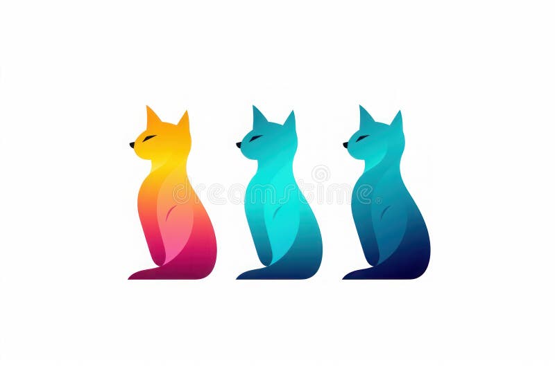 Cat Simple Clean Logo Design. Generative AI Stock Illustration ...