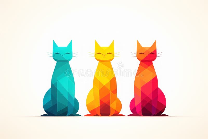 Cat Simple Clean Logo Design. Generative AI Stock Illustration ...