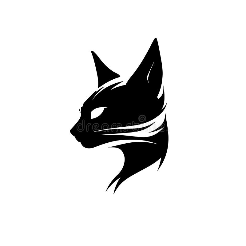 Cat Simple Vector Black Image on White Background. Silhouette Svg ...