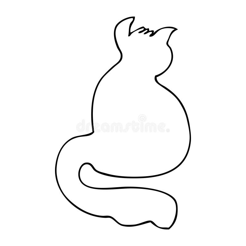 Cat Simple Vector Sketch Single One or Continuous Line Stock ...