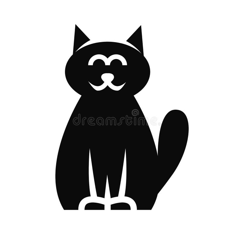 Cat Sitting Vector icon stock vector. Illustration of symbol - 90676335