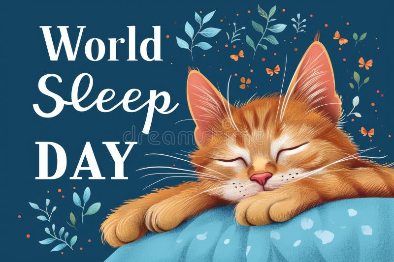 A Cat Sleep in World Sleep Day Concept. Generative Ai Stock Photo ...
