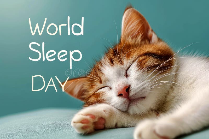 A Cat Sleep in World Sleep Day Concept. Generative Ai Stock Image ...