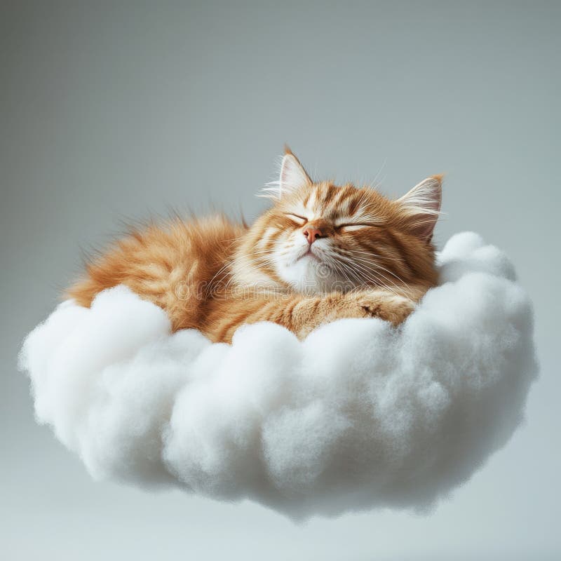 A Cat is Sleeping in a Cloud Stock Image - Image of sleepy, relax ...