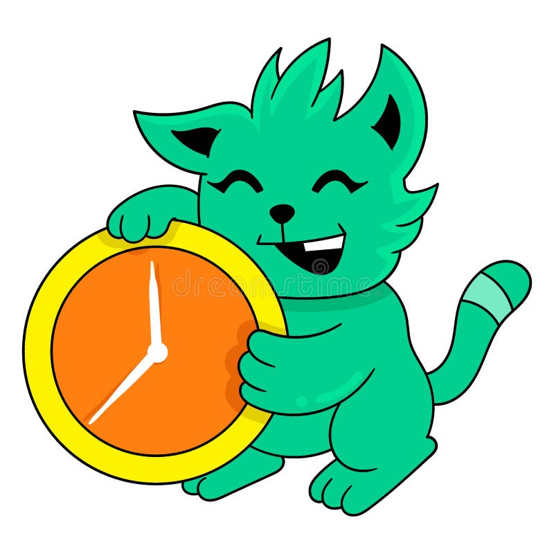 The Cat is Smiling Indicating School Break Time, Doodle Icon Image ...