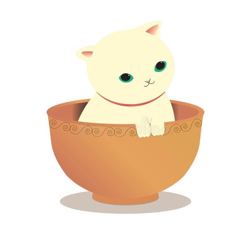 Cat soup stock vector. Illustration of brown, bowl, orange - 32727698