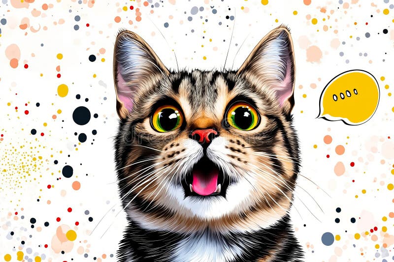A Cat with a Speech Bubble Above Its Head Stock Image - Image of eyes ...